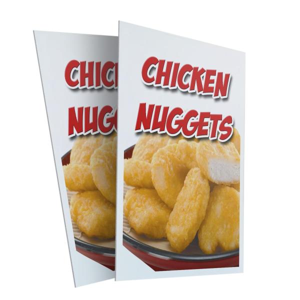 ・Chicken Nuggets (2-PACK) 24" x 36" Plastic Signs・EASY TO INSTALL: Great for storefronts, restaurants, retail stores. Ca...