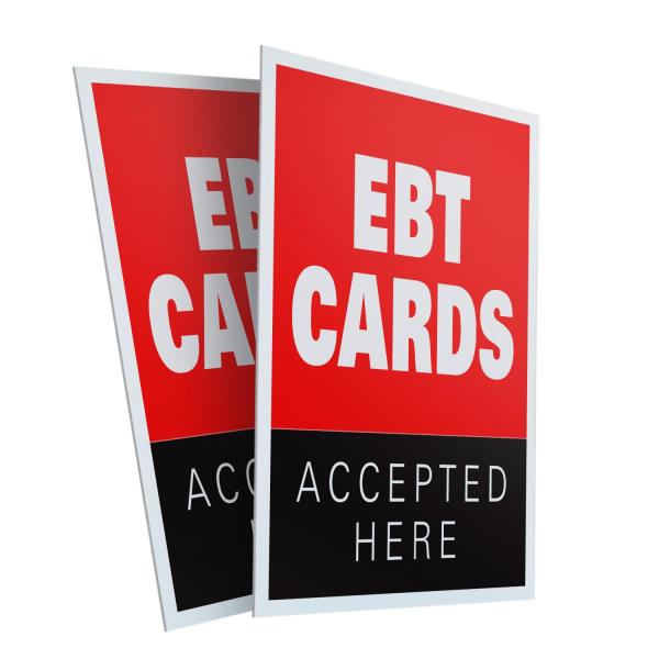 ・Ebt Cards (2-PACK) 24" x 36" Plastic Signs・EASY TO INSTALL: Great for storefronts, restaurants, retail stores. Can be a...