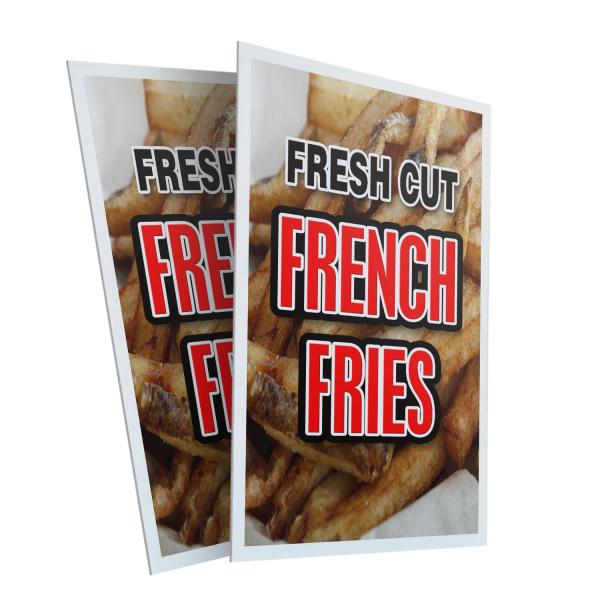 ・Fresh Cut French Fries (2-PACK) 24" x 36" Plastic Signs・EASY TO INSTALL: Great for storefronts, restaurants, retail sto...