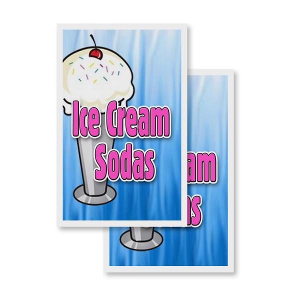 ・Ice Cream Sodas (2-PACK) 24" x 36" Vinyl Decals・EASY TO INSTALL: Great for storefronts, restaurants, retail stores. Can...