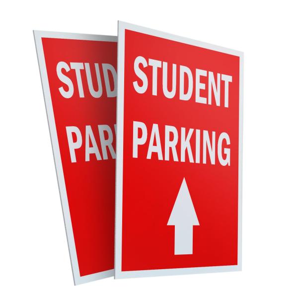 ・Student Parking With Up Arrow (2-PACK) 24" x 36" Plastic Signs・EASY TO INSTALL: Great for storefronts, restaurants, ret...
