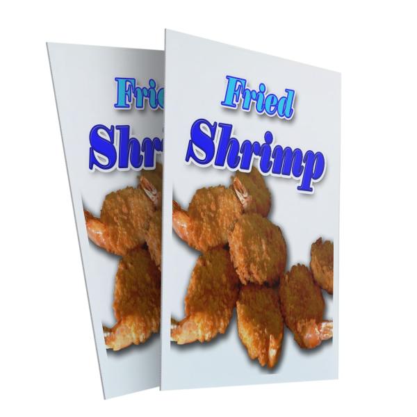 ・Fried Shrimp (2-PACK) 24" x 36" Plastic Signs・EASY TO INSTALL: Great for storefronts, restaurants, retail stores. Can b...