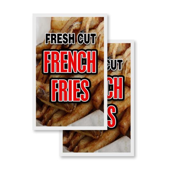 ・Fresh Cut French Fries (2-PACK) 24" x 36" Vinyl Decals・EASY TO INSTALL: Great for storefronts, restaurants, retail stor...