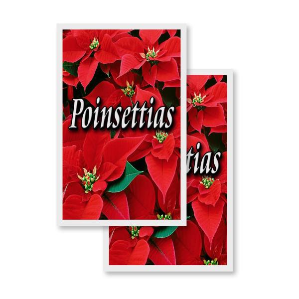 ・Poinsettias (2-PACK) 24" x 36" Vinyl Decals・EASY TO INSTALL: Great for storefronts, restaurants, retail stores. Can be ...
