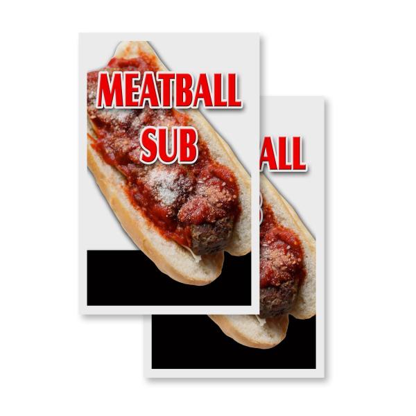 ・Meatball Sub (2-PACK) 24" x 36" Vinyl Decals・EASY TO INSTALL: Great for storefronts, restaurants, retail stores. Can be...