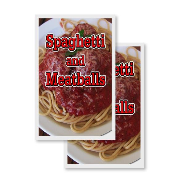 ・Spaghetti And Meatballs (2-PACK) 24" x 36" Vinyl Decals・EASY TO INSTALL: Great for storefronts, restaurants, retail sto...