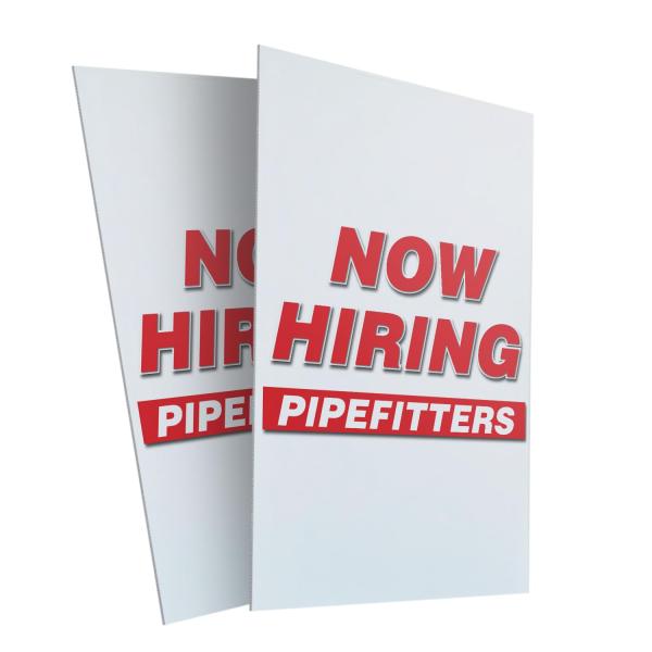 ・Pipefitters (2-PACK) 24" x 36" Plastic Signs・EASY TO INSTALL: Great for storefronts, restaurants, retail stores. Can be...