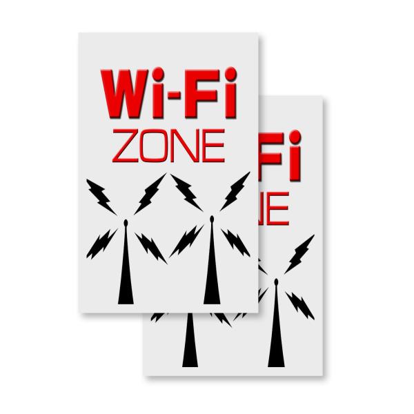 ・Wi-fi Zone (2-PACK) 24" x 36" Vinyl Decals・EASY TO INSTALL: Great for storefronts, restaurants, retail stores. Can be a...
