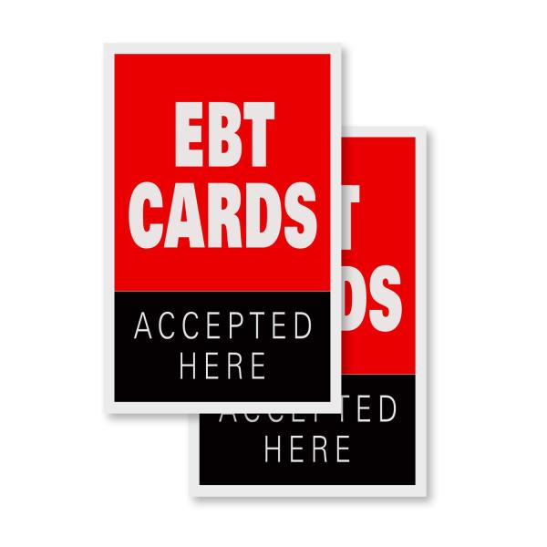 ・Ebt Cards (2-PACK) 24" x 36" Vinyl Decals・EASY TO INSTALL: Great for storefronts, restaurants, retail stores. Can be ap...