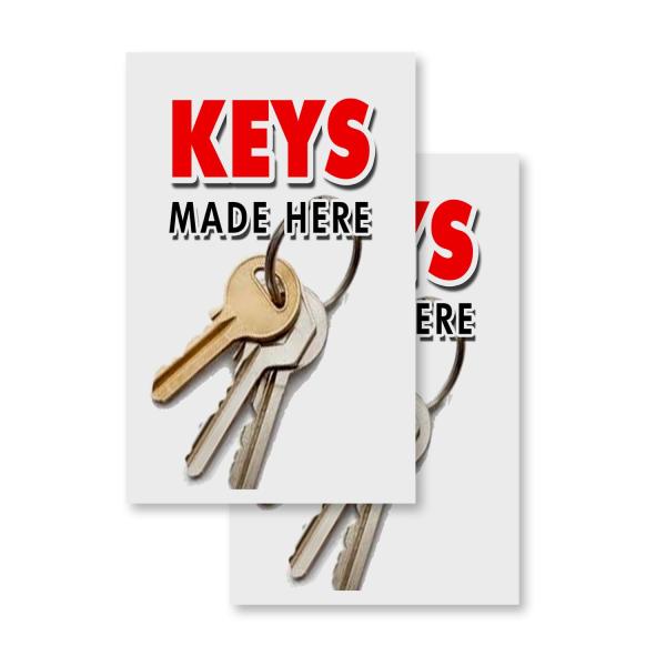 ・Keys Made Here (2-PACK) 24" x 36" Vinyl Decals・EASY TO INSTALL: Great for storefronts, restaurants, retail stores. Can ...