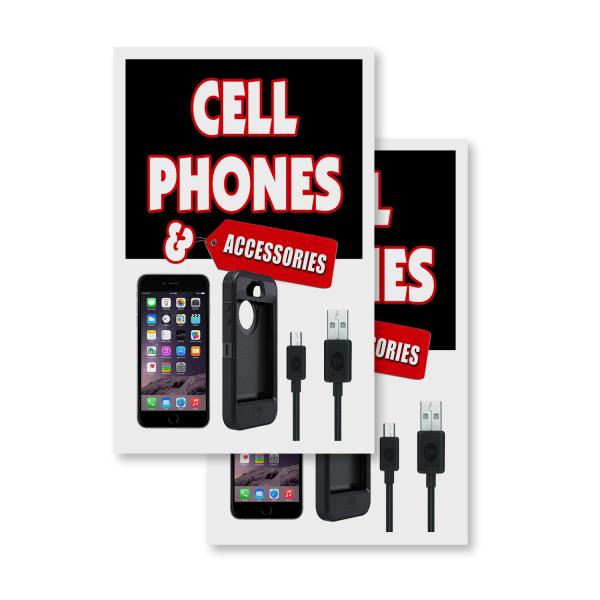 ・Cell Phones ＆ Accessories (2-PACK) 24" x 36" Vinyl Decals・EASY TO INSTALL: Great for storefronts, restaurants, retail s...