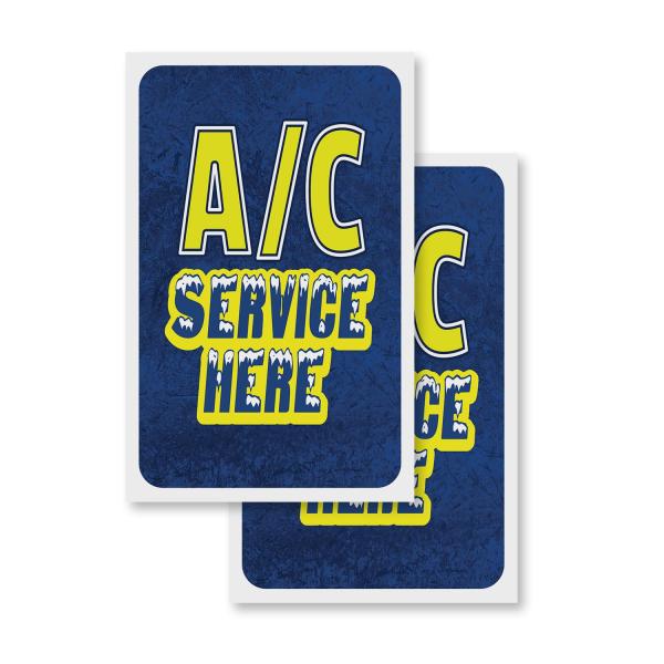 ・A/C Service Here (2-PACK) 24" x 36" Vinyl Decals・EASY TO INSTALL: Great for storefronts, restaurants, retail stores. Ca...