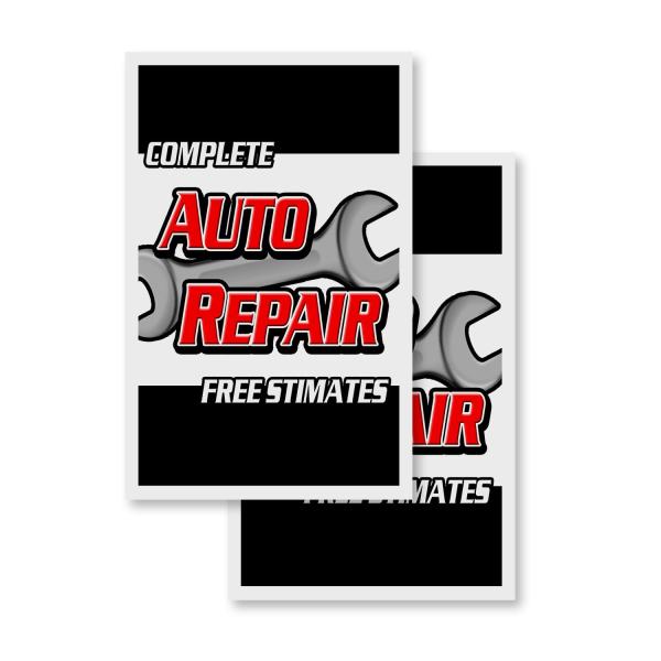 ・Complete Auto Repair Free Estimates (2-PACK) 24" x 36" Vinyl Decals・EASY TO INSTALL: Great for storefronts, restaurants...