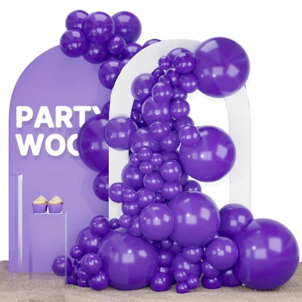 ・Package includes: 18 inch dark purple balloons (5 pcs), 12 inch dark purple balloons (30 pcs), 10 inch dark purple ball...