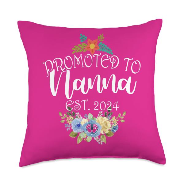 ・Promoted To Nanna Est. 2024 T shirts Mother's day Cute Floral Heart Lover For Women Pregnancy announcement . Awesome pr...