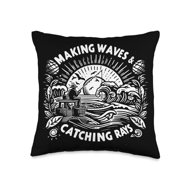 ・This "Making Waves ＆ Catching Rays" design is a vibrant celebration of the perfect fishing day where every cast creates...