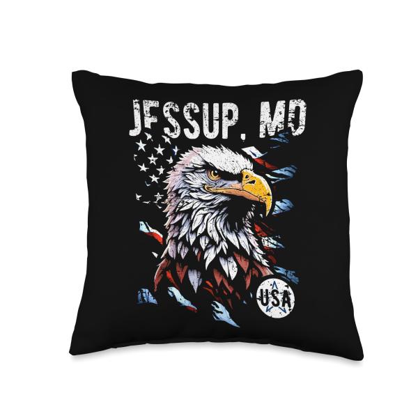 ・Jessup MD USA patriotic eagle American flag vintage distressed design by Jeff Hobrath. Show your USA pride and love for...