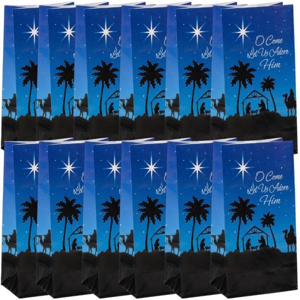 ・CELEBRATE THE FESTIVE SEASON: Our blue paper Nativity silhouette treat bags are perfect for enhancing your Christmas an...