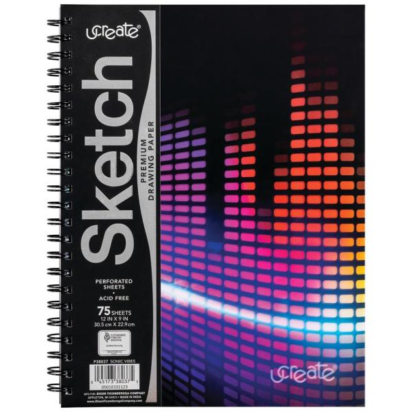 ・EYE-CATCHING, FUN DESIGN: Let your imagination soar with the Sonic Vibes fashion cover sketch book; the trendy design i...