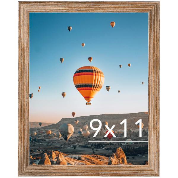 ・FRAME SIZE: The rustic brown picture frame fits 9x11 photos, simple and stylish, the frame opening display will be 0.5 ...
