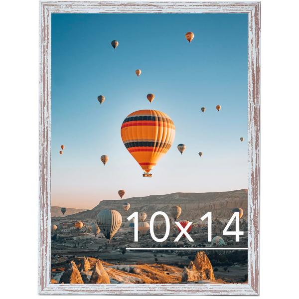 ・FRAME SIZE: The rustic white picture frame fits 10x14 photos, simple and stylish, the frame opening display will be 0.5...