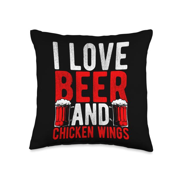 ・I love Beer and Chicken Wings Beer Tasting Party Drinking Beer Fan・Great Design! Perfect Birthday, Back to School, East...