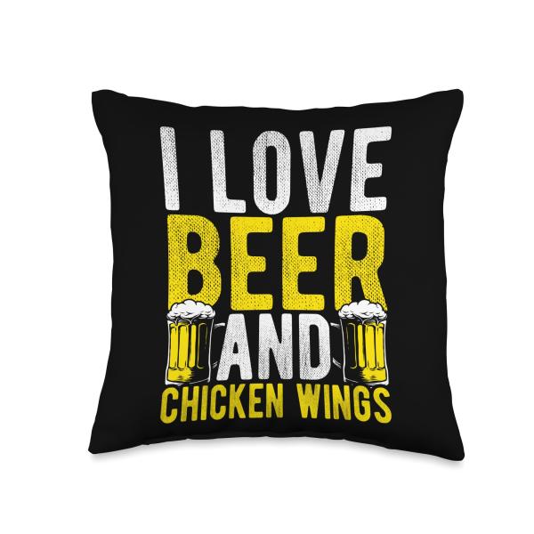 ・I love Beer and Chicken Wings Beer Tasting Party Drinking Beer Fan・Great Design! Perfect Birthday, Back to School, East...