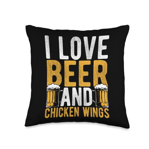 ・I love Beer and Chicken Wings Beer Tasting Party Drinking Beer Drinker・Great Design! Perfect Birthday, Back to School, ...