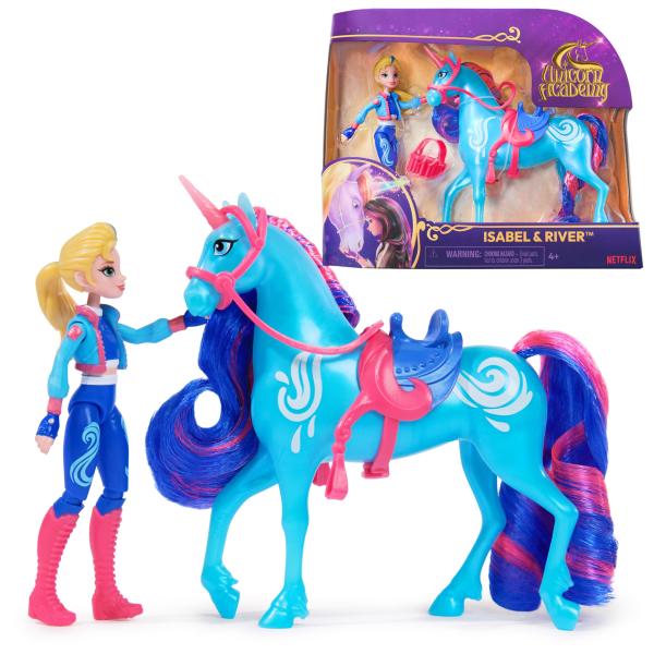 ・Posable doll ＆ unicorn set: Based on the popular NETFLIX show and kids books, this Unicorn Academy duo of Isabel ＆ Rive...