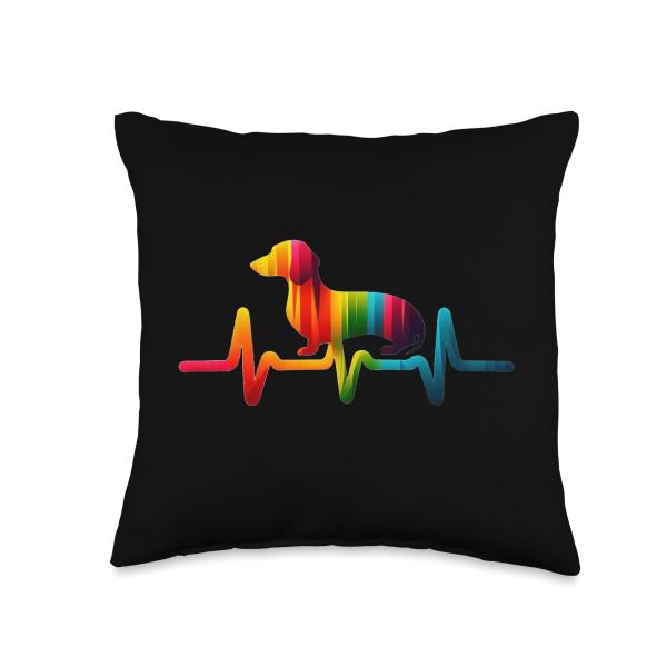 ・This rainbow color style design of a dachshund dog ekg pulse heartbeat is perfect for those who love dachshunds, chiwee...