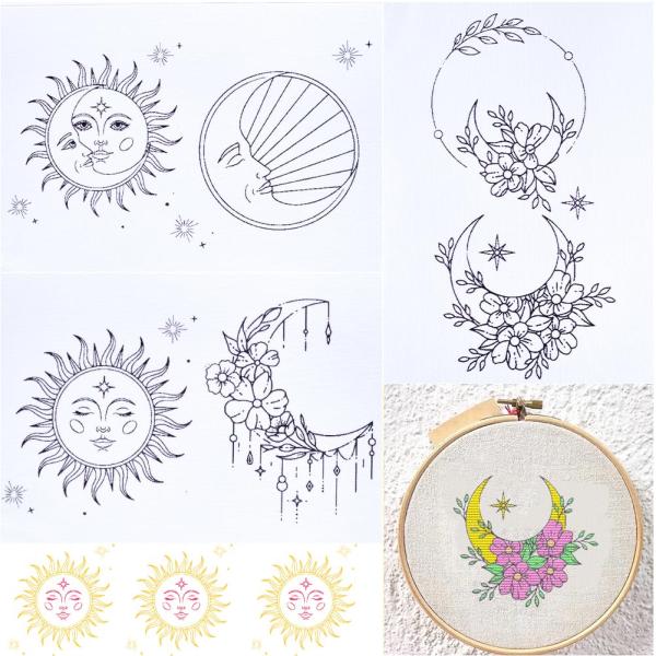 ・Bigger Embroidery Pattern: 3 Sheets A4 embroidery paper, 11.8 x 8.35in(30 x 21.2cm), at least 7pcs different pattern in...