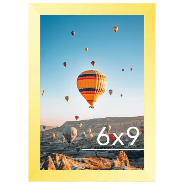 ・FRAME SIZE: The gold picture frame fits 6x9 photos, simple and stylish, the frame opening display will be 0.5 inches sm...