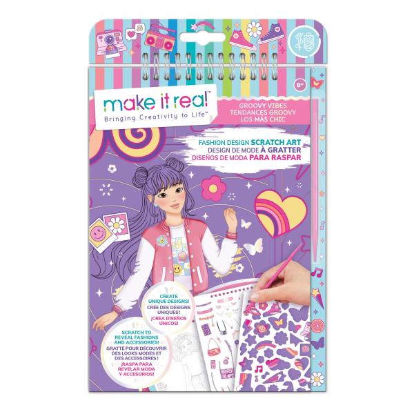 ・SCRATCH TO REVEAL FASHION DESIGNS: Scratch to reveal underlying print to customize fashion designs. Traditional colorin...