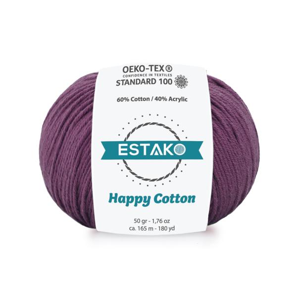 ・Estako Happy Cotton, 60% Cotton 40% Acrylic Yarn, Soft, Fine / Sport (2) for Crochet and Knitting 1.76 Oz (50g) / 180 Y...