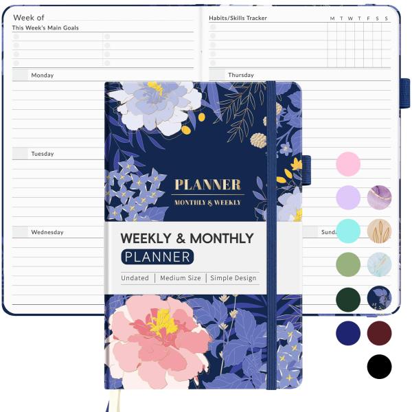 ・Undated Planner with Simple Layout: Come with 12 months of monthly and weekly pages, providing a fresh start for an ent...