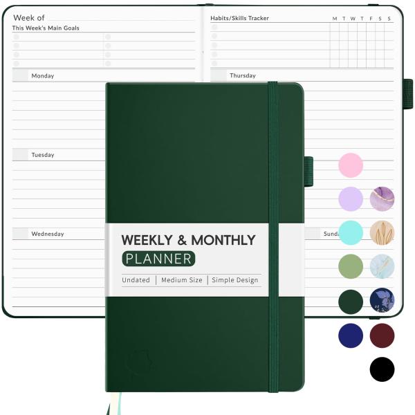 ・Undated Planner with Simple Layout: Come with 12 months of monthly and weekly pages, providing a fresh start for an ent...