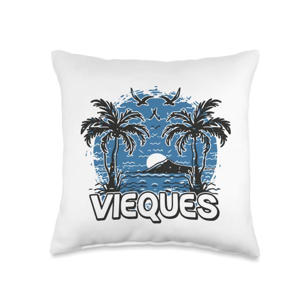 ・Puerto Rico Travel design. The graphic showed a palm tree and the place Puerto Rico Vieques.・A great Puerto Rico Vieque...