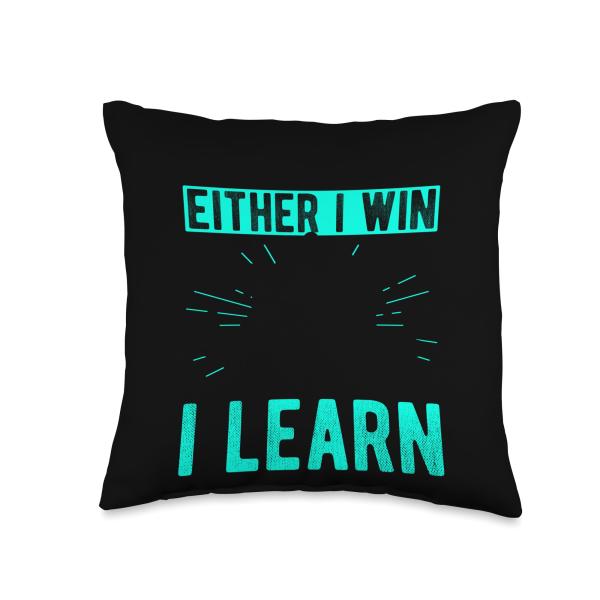 ・I NEVER LOSE EITHER I WIN OR I LEARN Chess Player Motivational. Inspirational chess graphic for lovers of the game and ...