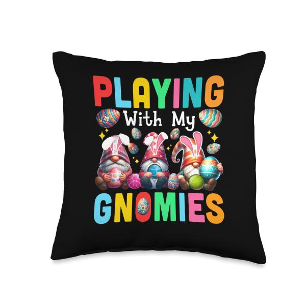・This Playing With My Gnomies Three Bunny Gnomes Bocce Ball Player costume is for dad, mom, grandma, grandpa, uncle, aun...
