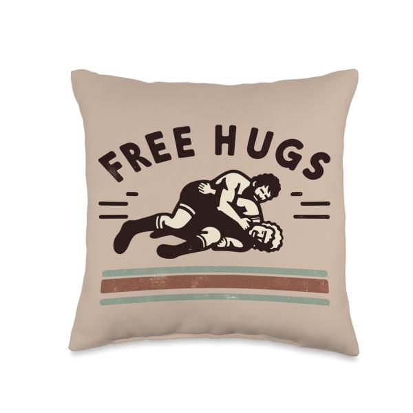・Classic Wrestling Duo Grappling Sports Wrestler Free Hugs Quote. Celebrates the wrestling sport with funny wrestling hu...