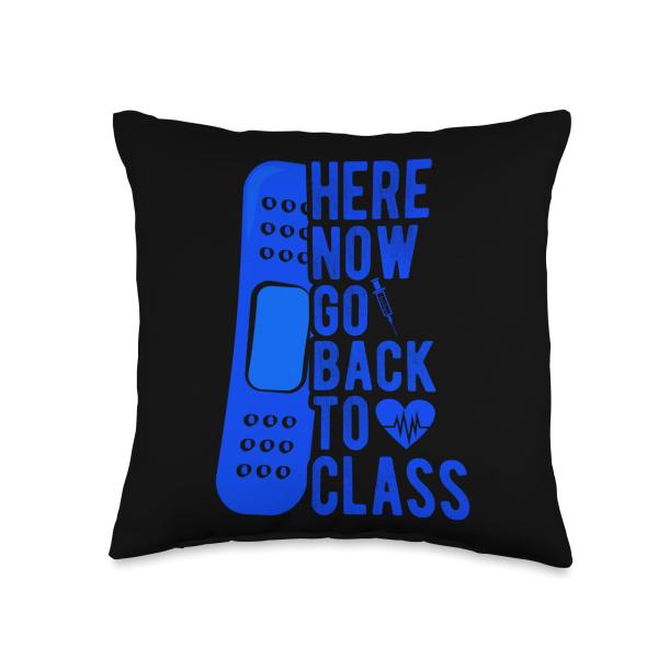 ・HERE NOW GO Back To Class Medical Motif. Eye-catching blue design with a strong message for educational motivation・Back...