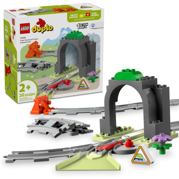 ・LEGO TRAIN TRACK SET - The LEGO DUPLO Train Tunnel and Tracks Expansion Set takes toddlers on adventures while helping ...
