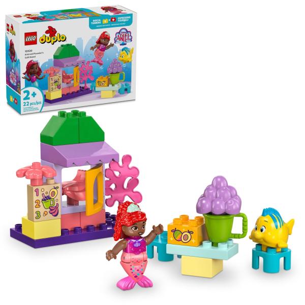 ・Construction toy for Little Mermaid fans ages 2 and up - LEGO DUPLO Disney Ariel and Flounder's Caf〓 Stand building toy...