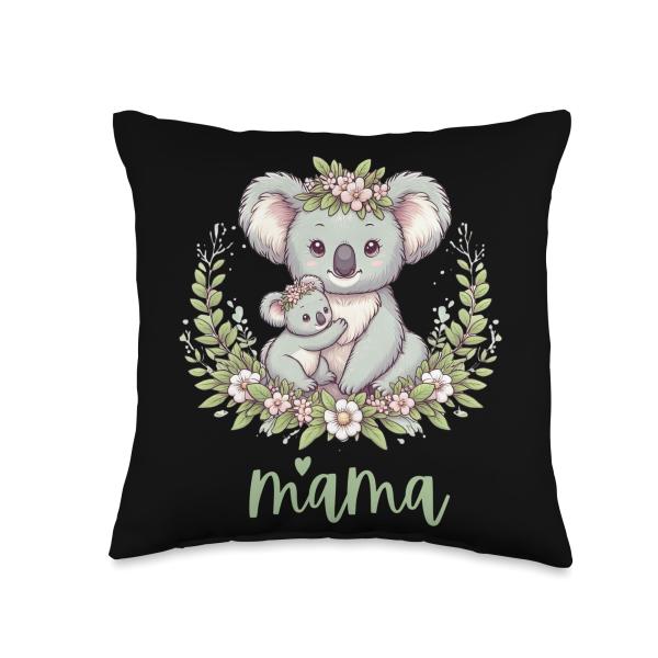 ・Embrace the warmth of motherhood with this adorable Mama Koala bear design featuring a koala embrace surrounded by a fl...