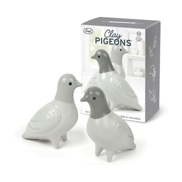 ・FUN AND FUNCTIONAL: The seasoned pros of urban dining. Fred's Clay Pigeons salt and pepper shakers are the perfect pair...