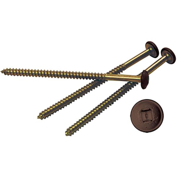 ・Item Description: 3" Painted Screws for Builders Edge Vinyl Shutters, 009 - Federal Brown (4/bag)・Dimensions: 3 in. Len...
