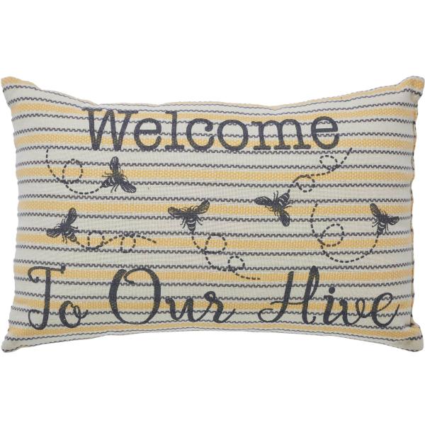 ・Vintage charm and primitive appeal: The VHC Brands Buzzy Bees Welcome to Our Hive Pillow 9.5x14 combines vintage charm ...