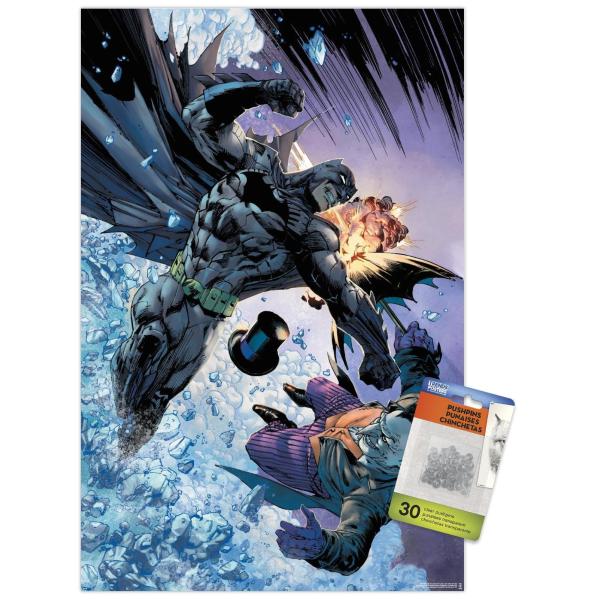 ・This Trends DC Comics Batman - Batman Fighting The Penguin Wall Poster uses high-resolution artwork and is printed on P...