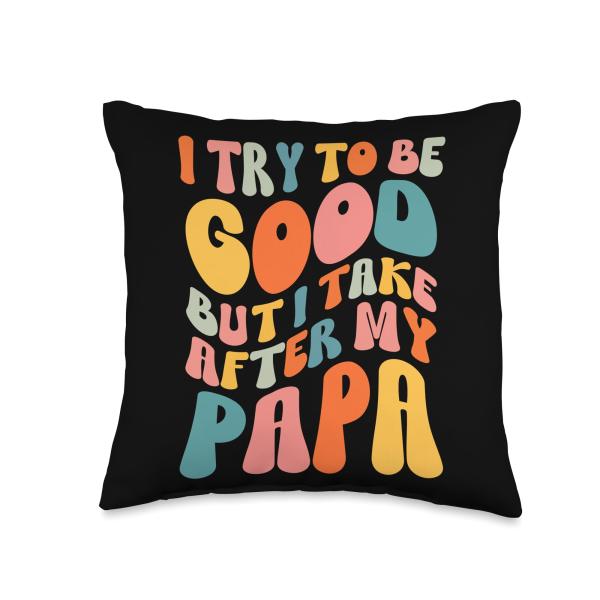・Dive into fun with our groovy retro design featuring the hilarious saying I try to be good but I take after my papa. Pe...