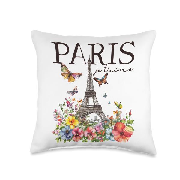 ・this cool vintage paris design with the eiffel tower and colorful flower patterns is the perfect gift idea for girls an...